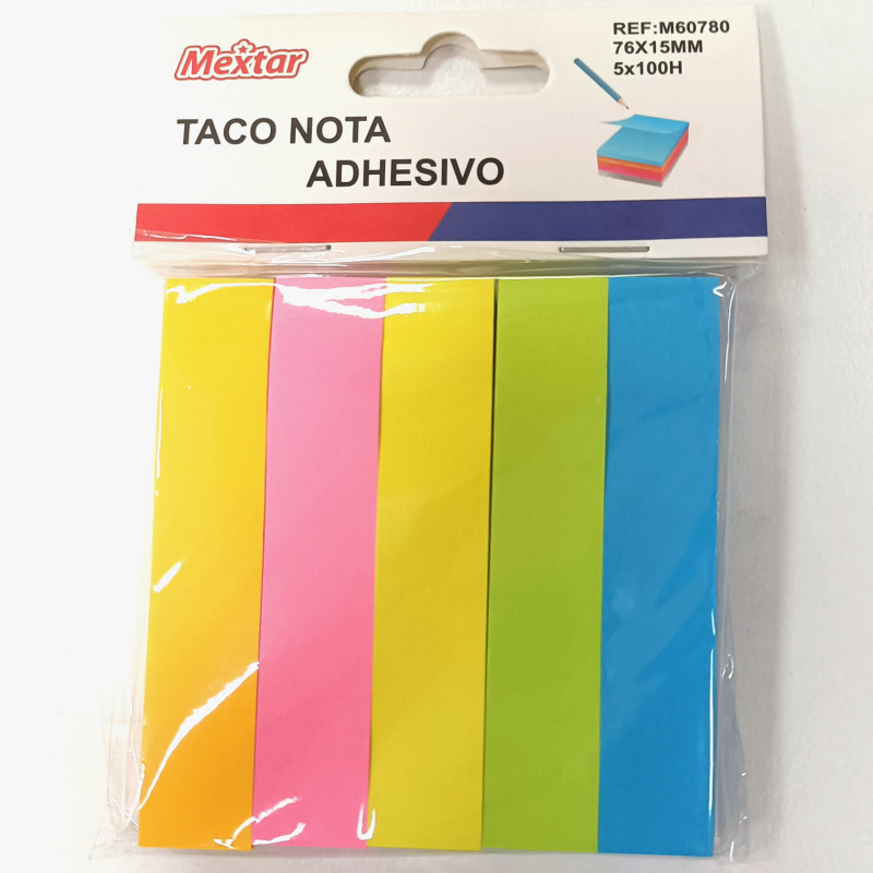 Notas adhesivas de papel 5 colores rectangulares